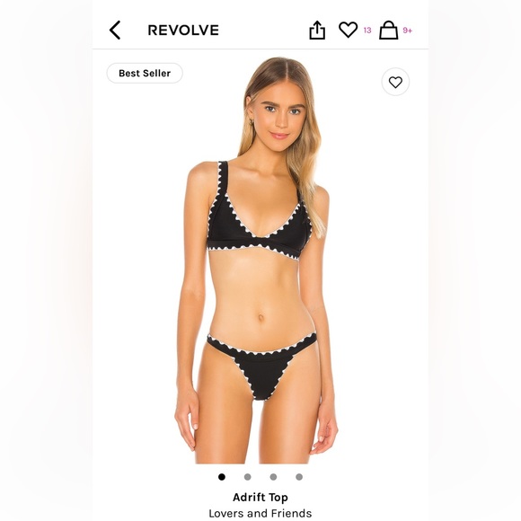REVOLVE | Swim | Revolve Lovers And Friends Black Bikini With White Embroidery | Poshmark